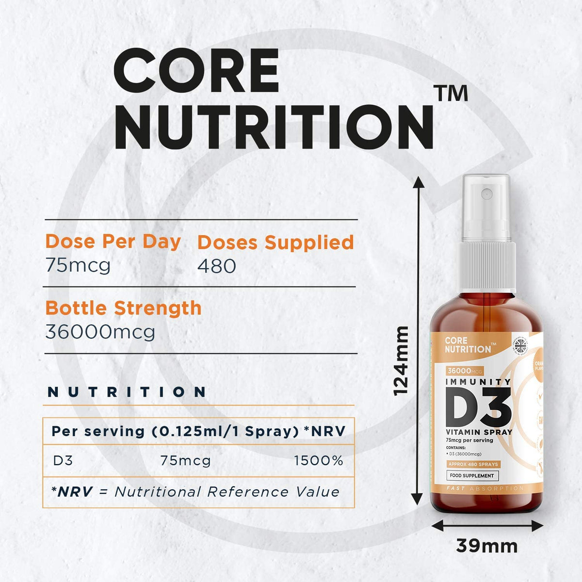 Core Nutrition Immunity Vitamin D3 Spray | Wellness Factory